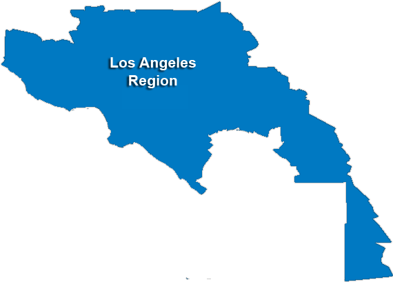 Download Los Angeles Service Area & Regional Map - Los Angeles Map Png ...