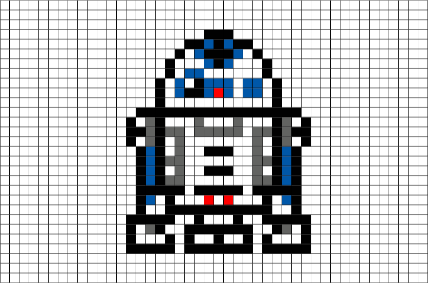 Minecraft Pixel Art Grid Star Wars R2d2