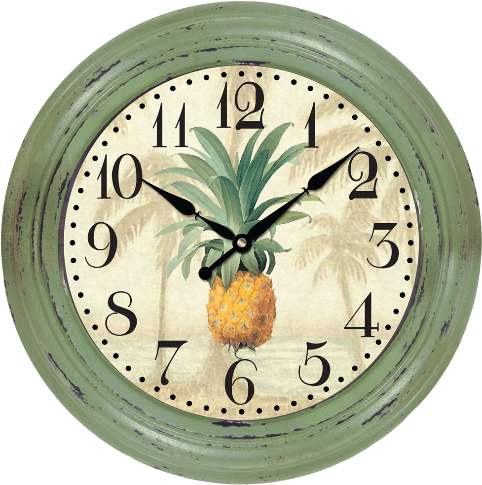 Download Green Wall Clock Png Image - Round Quartz Analog Green ...