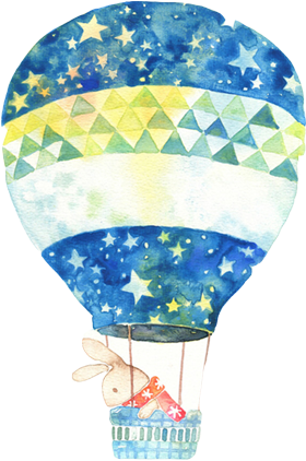 Watercolor Painting Balloon Bunnies - Hot Air Balloon Watercolor - Free ...