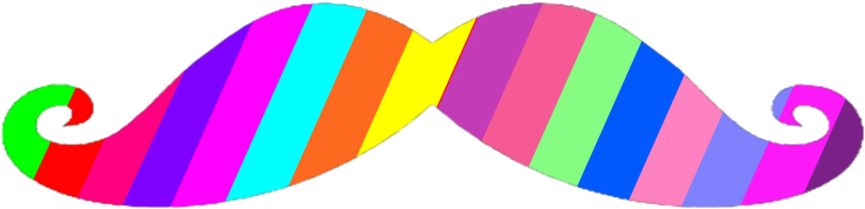 Mustache Png By Littlemixlover On Clipart Library - Colorful Mustache ...