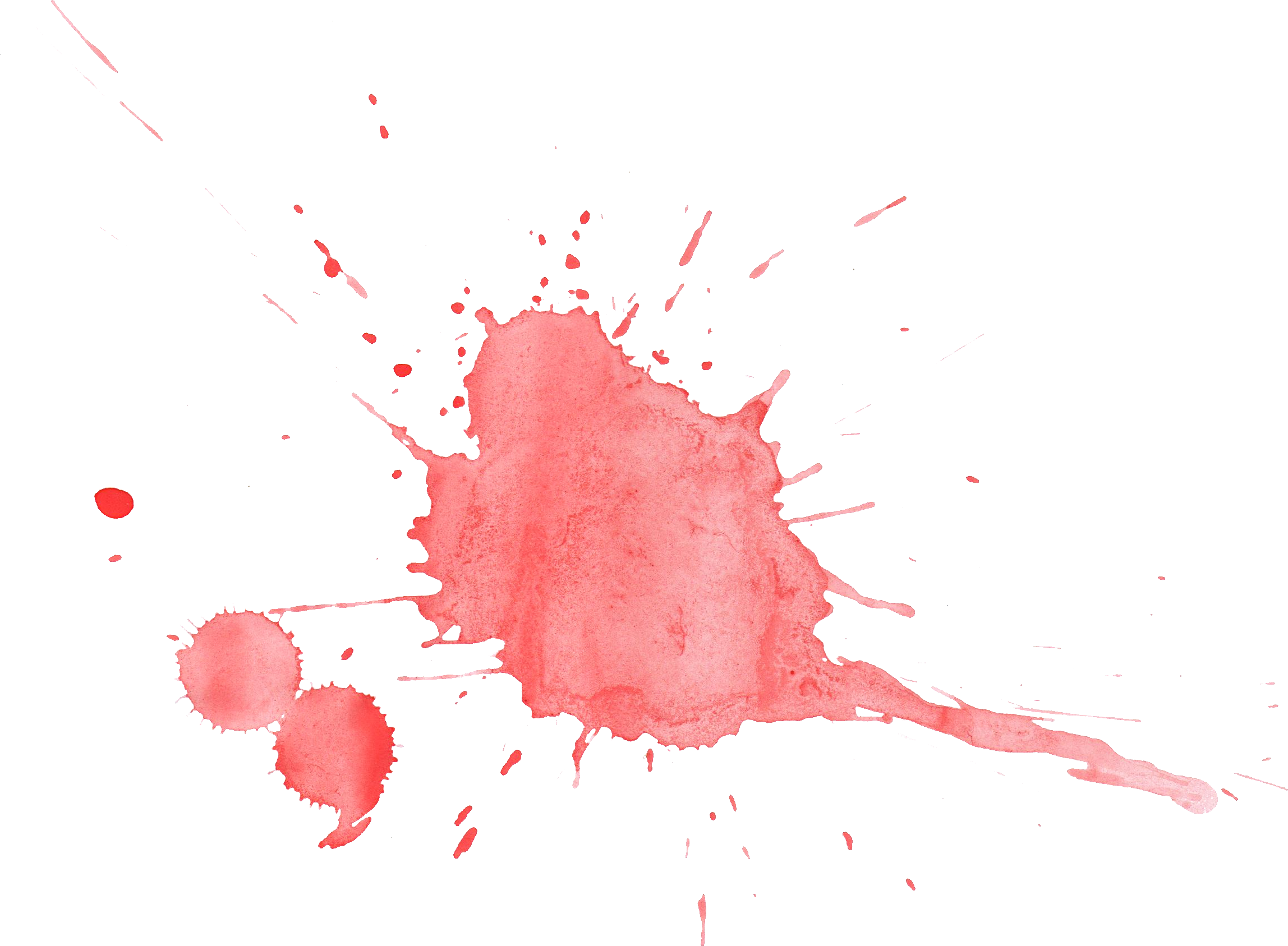 Download Red Watercolor Splatter - Coral Watercolor Splashes Png PNG ...