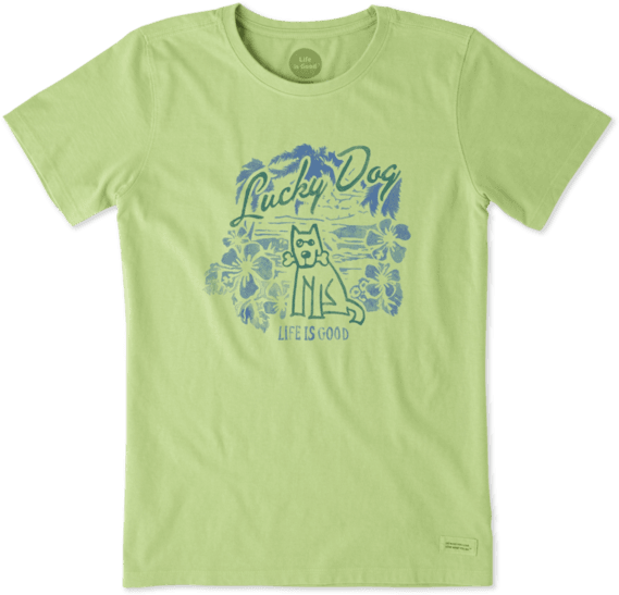 Download Life Is Good Womens L Large Green Lucky Dog Rocket PNG Image ...