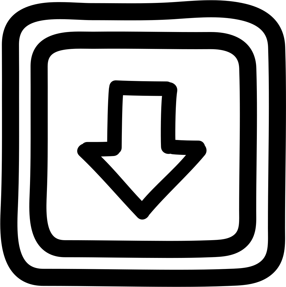 Down Button Hand Drawn Arrow And Squares Outlines Vector - Icon - Free ...