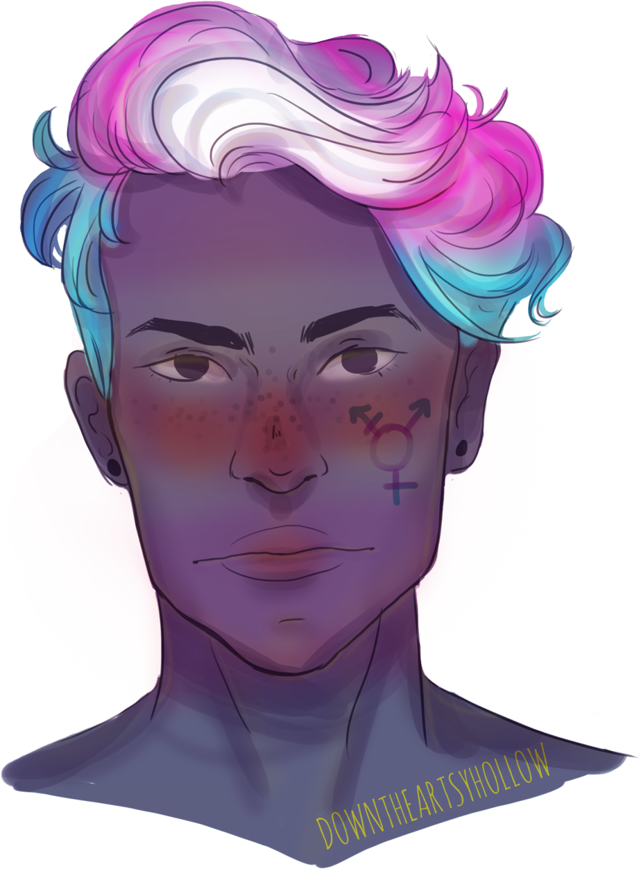 Artsy Drawing Portrait - Transgender Art - Free Transparent PNG ...