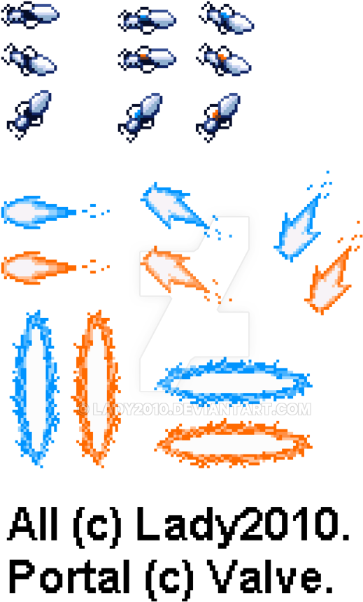 Portal'' Sprites By Lady2010 On Deviantart - Sprite - Free Transparent ...