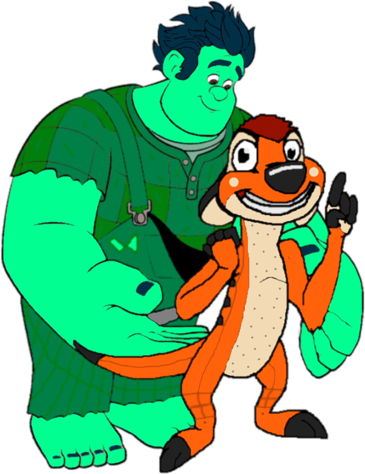 Ralph Dressed As Timon - Timon Lion King London - Free Transparent PNG ...