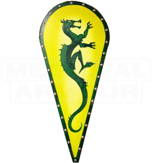 Wooden Green Dragon Kite Shield - Dragon Medieval Shield - Free ...