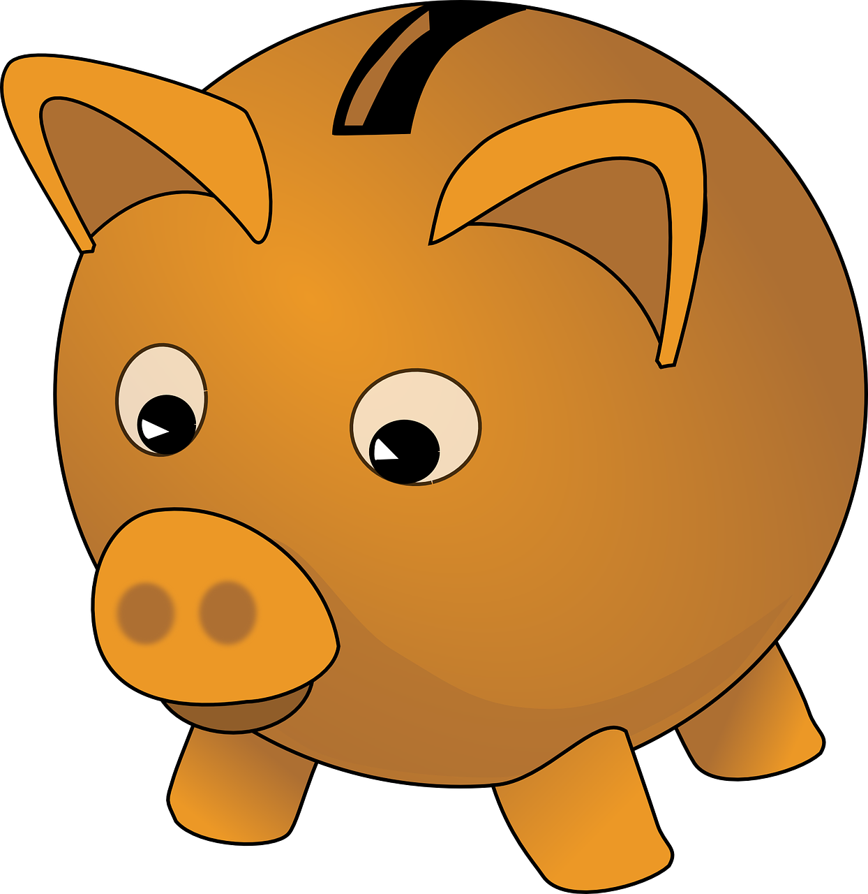 Piggy Bank With Money Clipart For Children