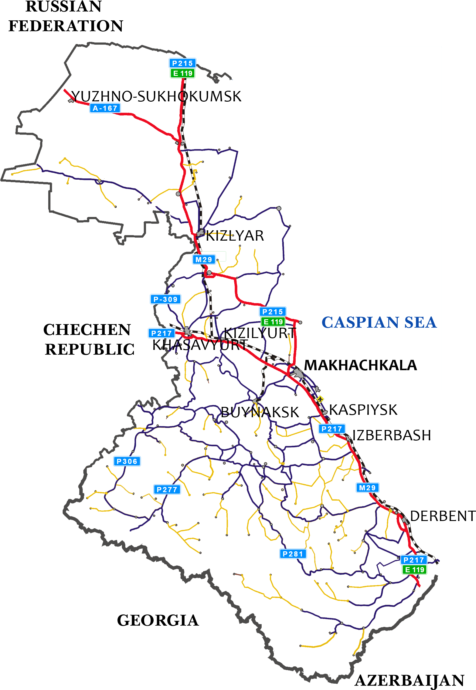 Road Map Of Dagestan - Dagestan Road Map - Free Transparent PNG ...