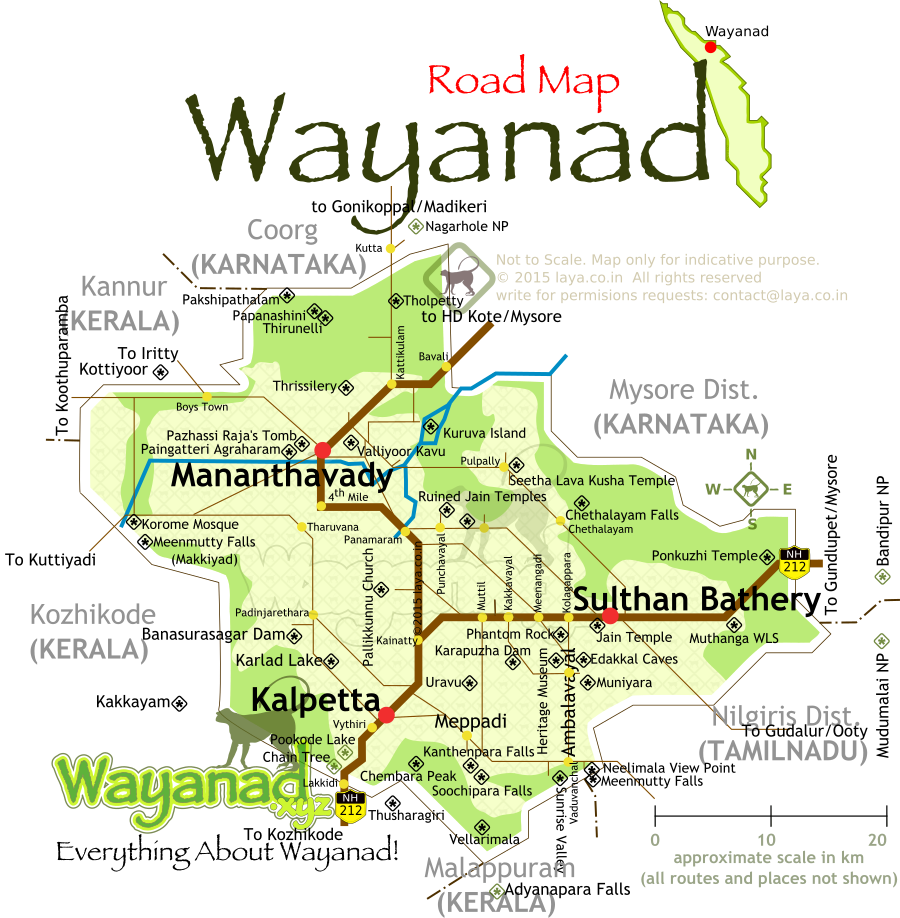 Download Wayanad District Road Map For The Main Tourist Circuits ...