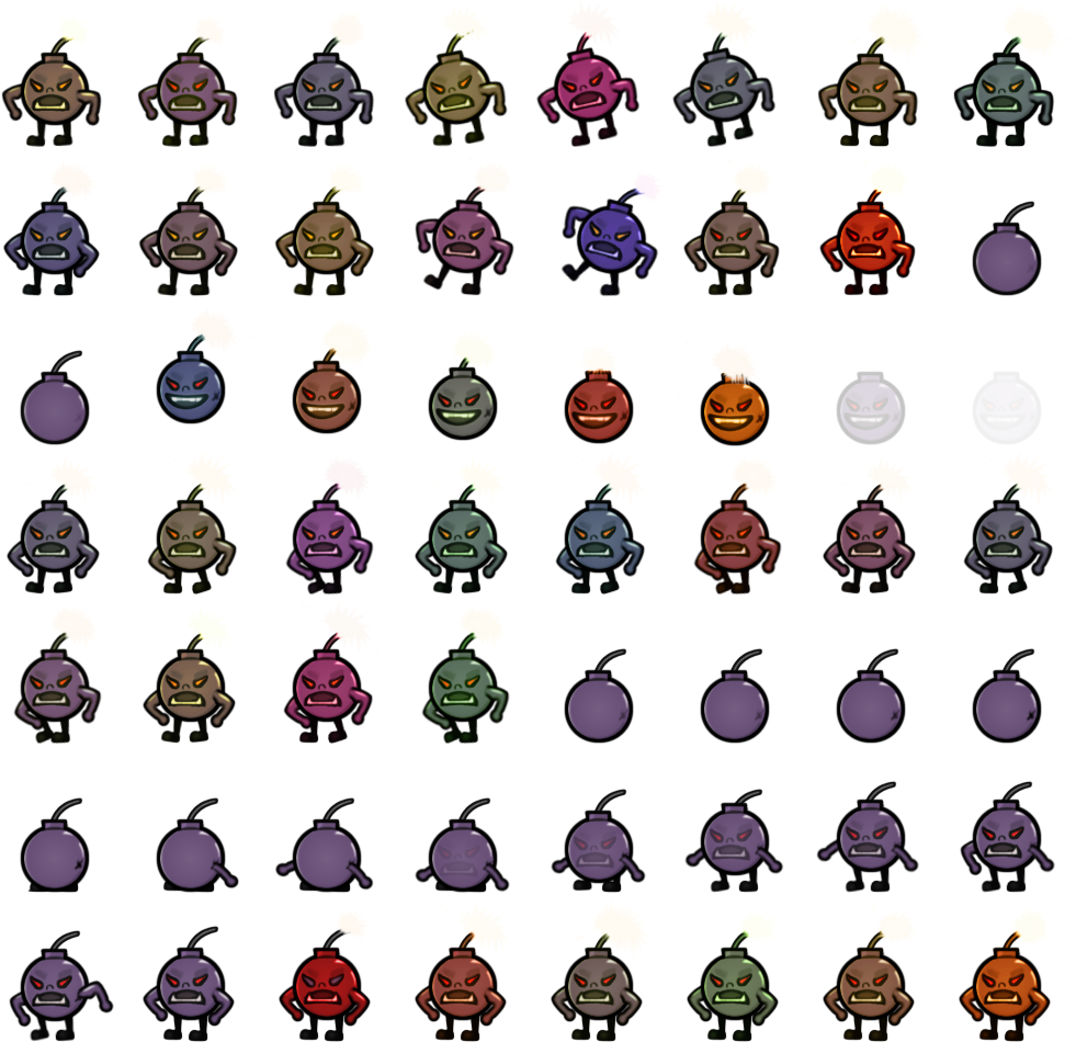 Download Walking Time Bomb - Bomb Walk Sprite Sheet PNG Image with No ...