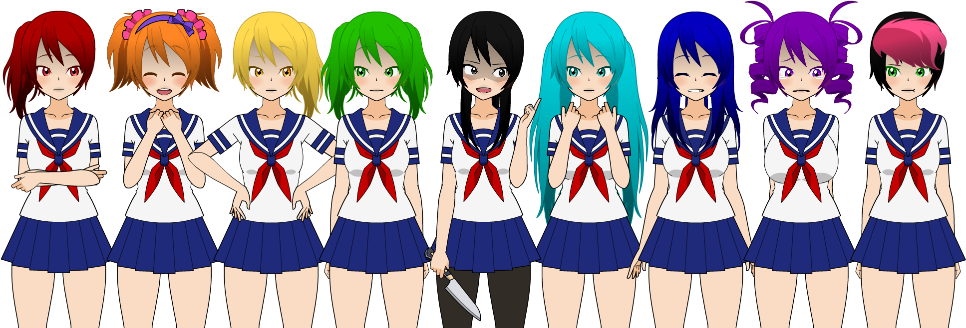 Download Yandere Simulator Girls By Yeiiowfruit-d8z8lem - All Girls In ...