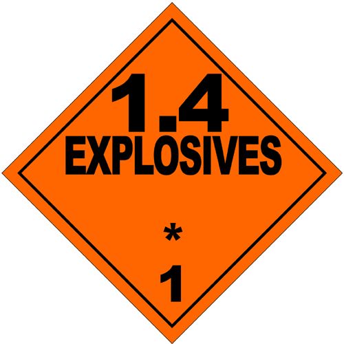 Hazmat Class 1-4 Explosives - 1.4 S Explosives Placard - Free ...