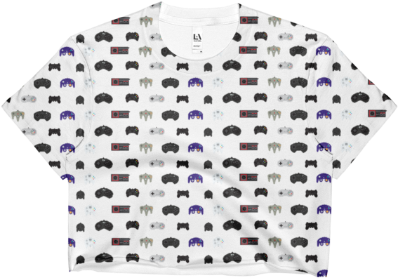 Download Pixel Game Controllers Ladies Crop Top - Sweater PNG Image ...