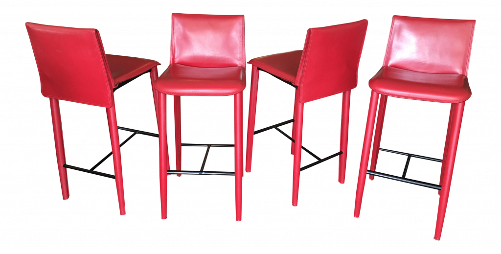 Red Leather Bar Stools Beautiful Fasem Of Italy Relaix - Italian Red ...