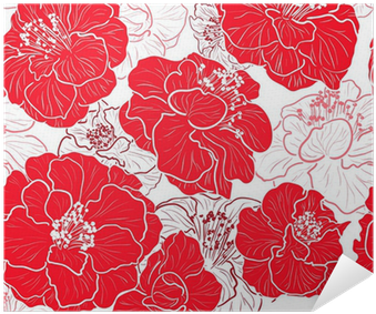 Download Seamless Red Pattern With Floral Background Poster ...