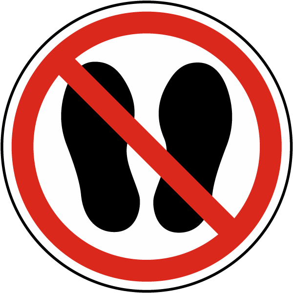 Do Not Walk Or Stand Here Label - Do Not Walk - Free Transparent PNG ...
