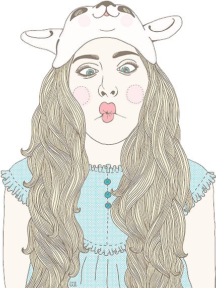 Vintage Girl Drawing Tumblr Png