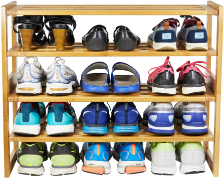 Download 2-tier Bamboo Shoe Rack - Shoe PNG Image with No Background ...