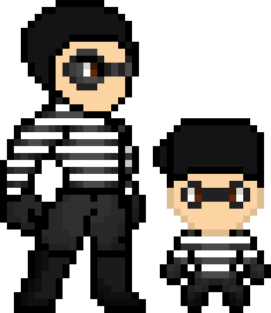 Download Robber Sprite - Pixel Art Superheroes Flash PNG Image with No ...