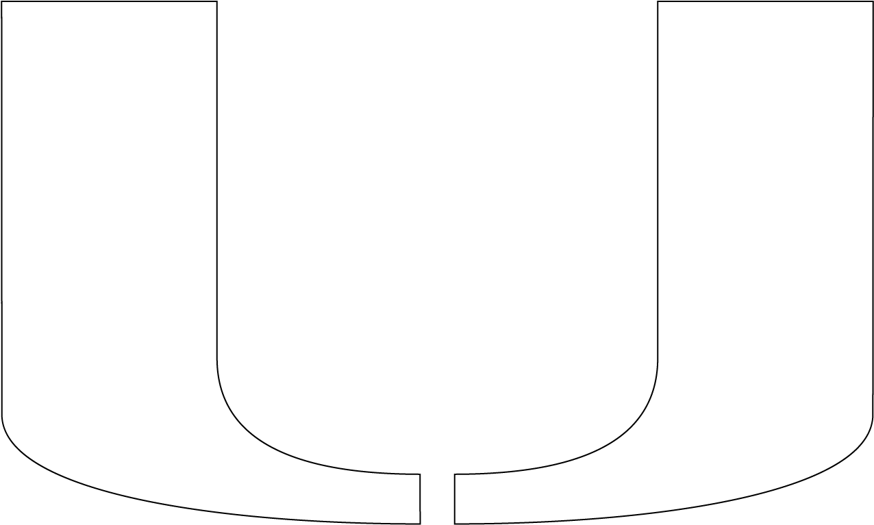 U White Outline - Decal - Free Transparent PNG Download - PNGkey