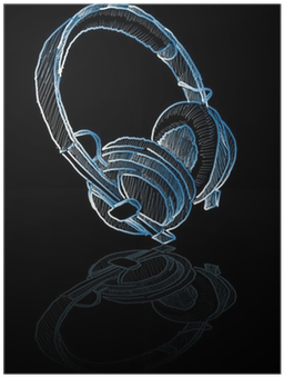 Abstract Vector Pencil Drawing Of A Pair Of Headphones - Headphones ...