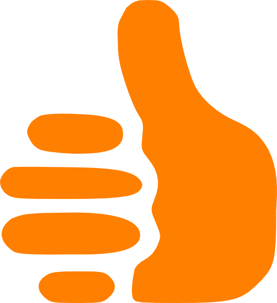 Download Png Stock Orange Up Clip Art At Clker Com - Thumbs Up Cartoon ...