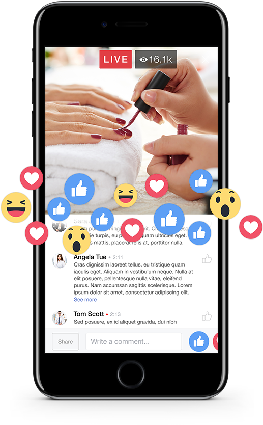 Facebook Live Reaction Spa - Facebook Live - Free Transparent PNG ...