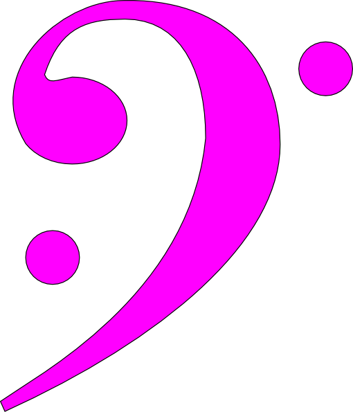 Download Bass Clef Magenta Clip Art - Colourful Bass Clef PNG Image ...