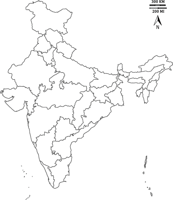 Image Of India Map - India States Outline Map - Free Transparent PNG ...
