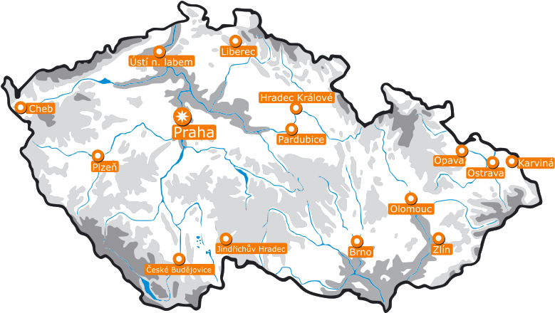 Download Map Of The Czech Republic - Mountains Czech Republic Maps PNG ...