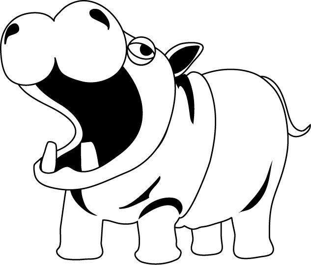 Hippo Clip Art Black And White Hippo Black And White Clipart Images