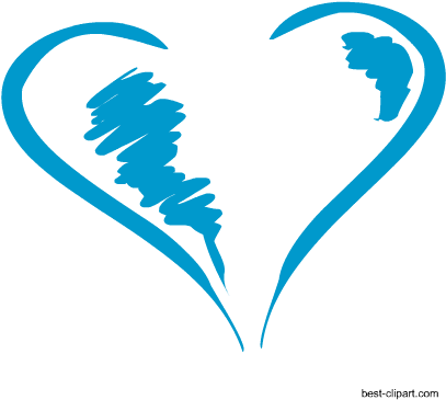 Download Blue Scribbled Heart - Emblem PNG Image with No Background ...