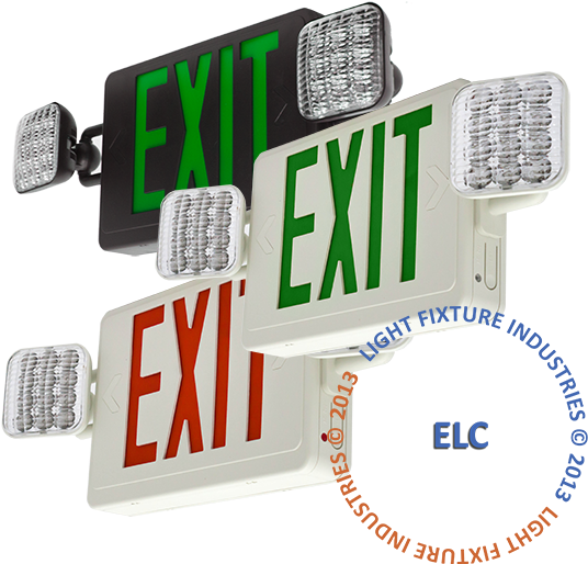 Combo Exit Sign Emergency Light Multi Options - Light Fixture ...