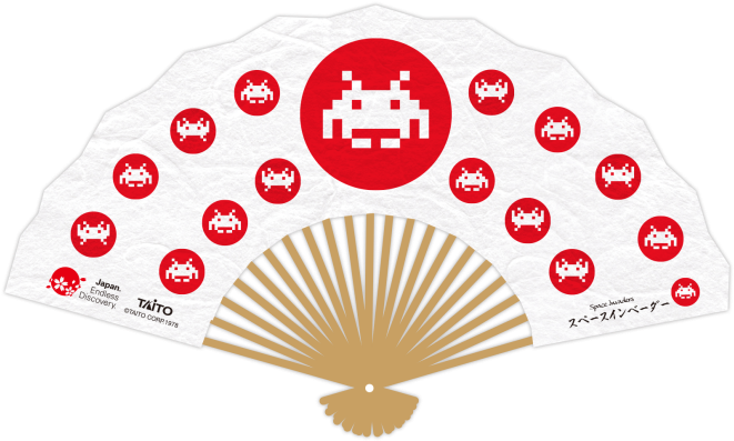 Original Space Invaders® Folding Fans - Coveroo Space Invader Design On ...