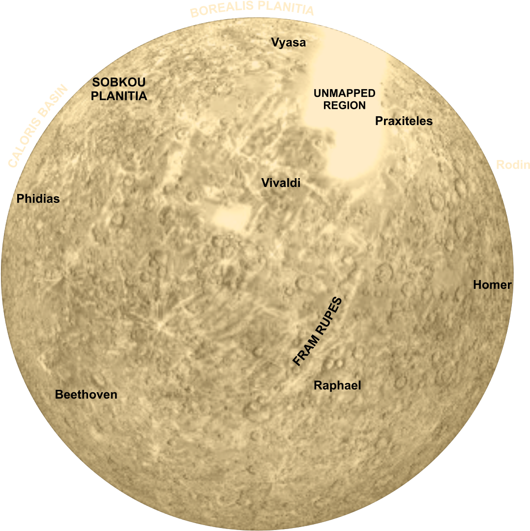 Map Of Mercury - Free Transparent PNG Download - PNGkey