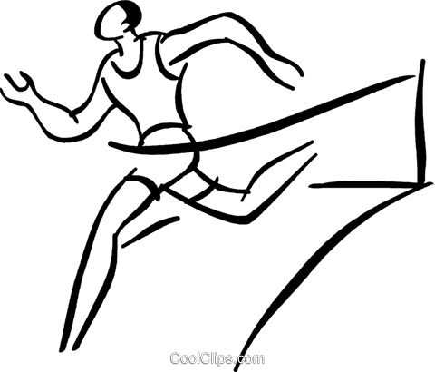 Download Runner Crossing The Finish Line Of A Race Royalty Free ...