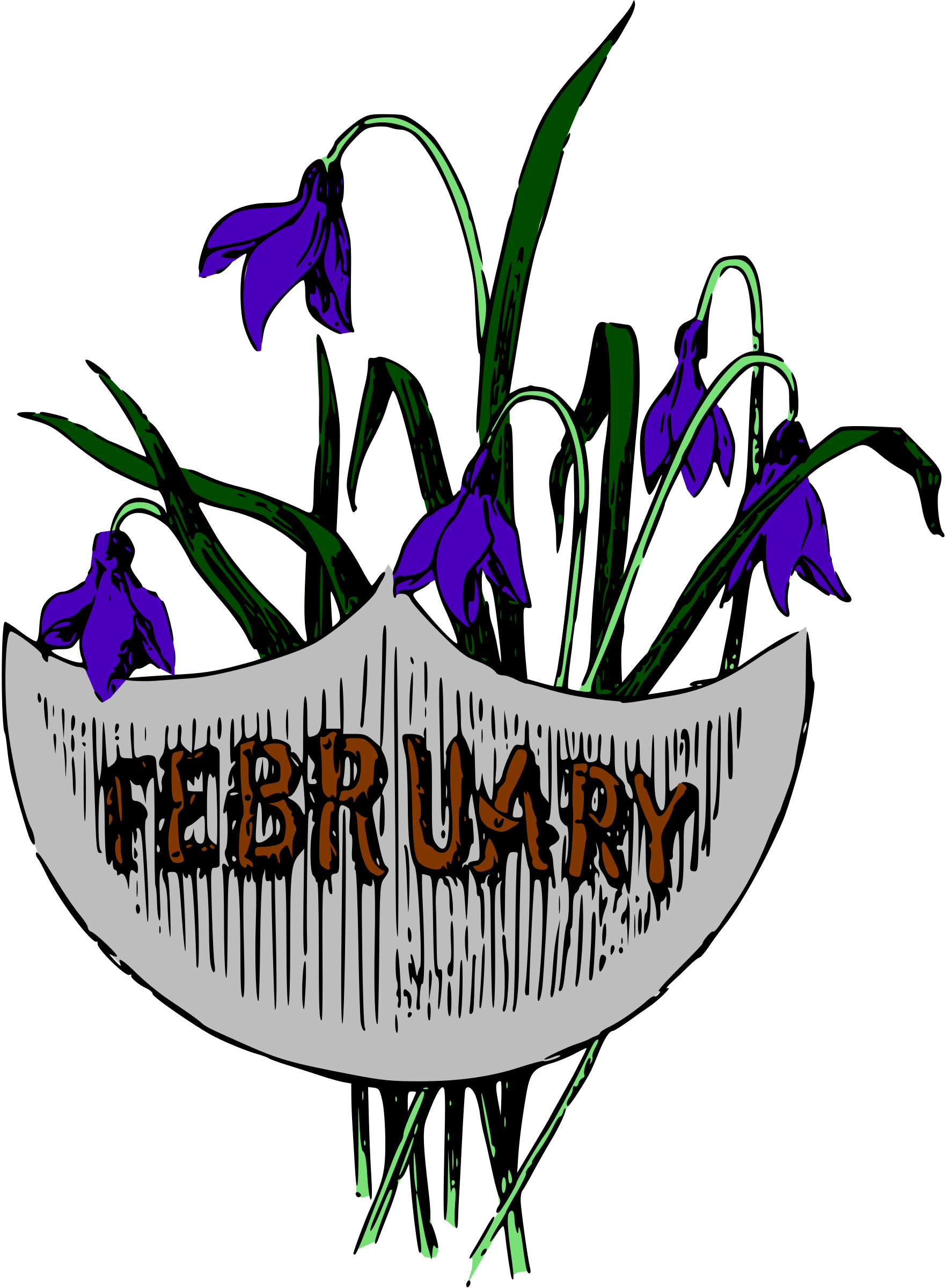 Illustrated Months Graphic Transparent Library - February - Free ...