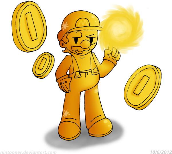 Golden Mario - Golden Mario Fan Art - Free Transparent PNG Download ...