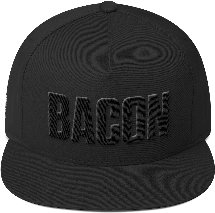 Download Image Of Bacon Embroidered Flat Bill Hat - Baseball Cap PNG ...