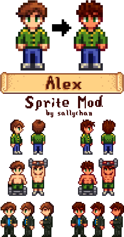 Download Released Portrait Accurate Alex - Stardew Valley Character ...