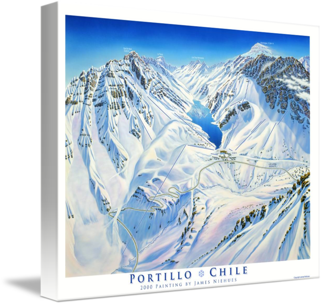 Download Portillo-chile Artwork Ski Map - Ski Portillo Wall Art PNG ...