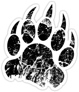 Download Bear Claw Print Black" Stickers By Sirkib - Sweatshirt PNG ...