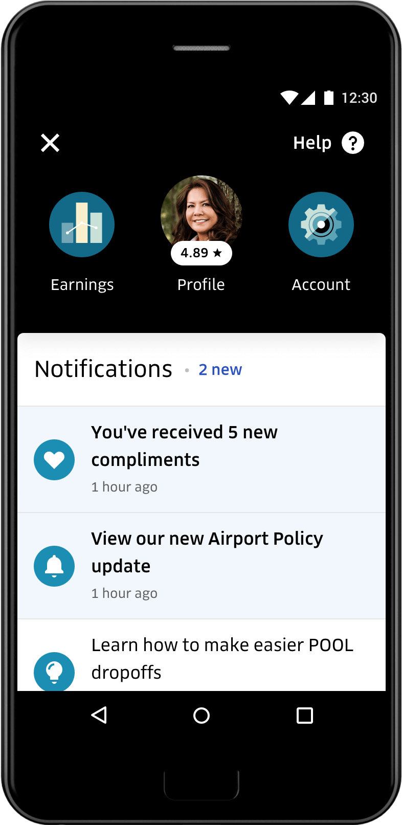 Download Uber App Notifications - Uber Driver App 2018 PNG Image with ...
