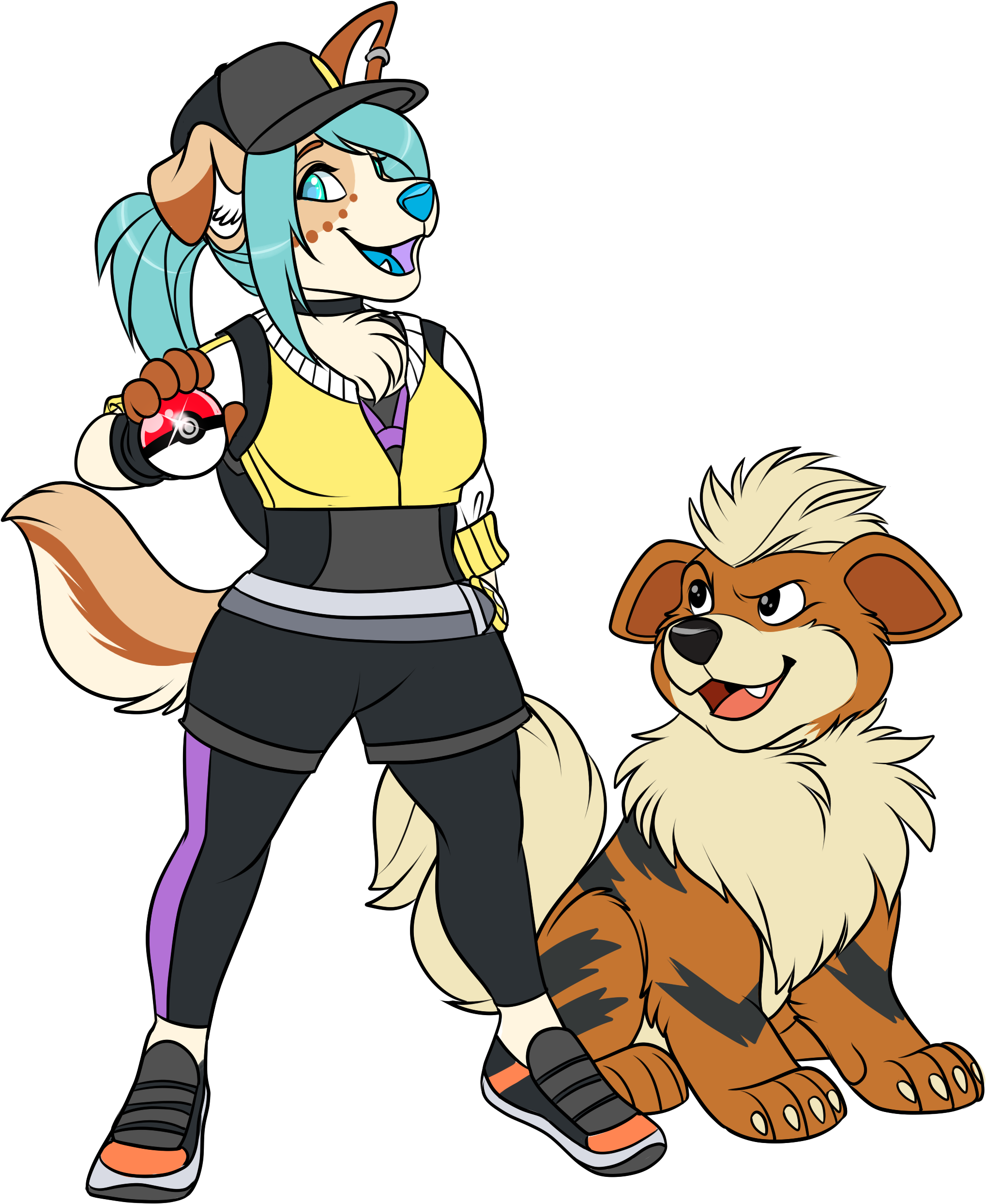 Download Sky And Growlithe - Cartoon PNG Image with No Background ...