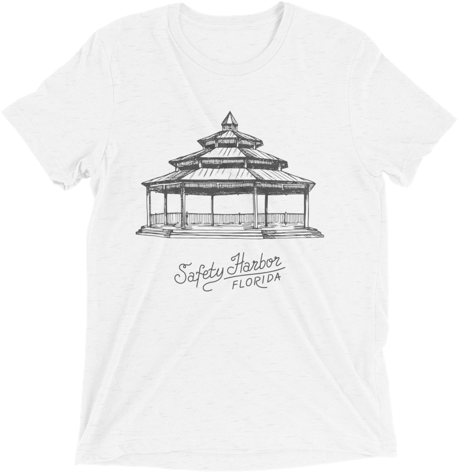 Download Safety Harbor Gazebo Tee Gazebo Black Mockup Front PNG Image ...