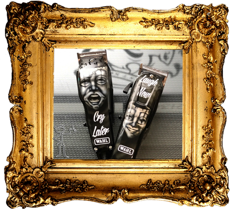 Download Custom Painted Wahl Clippers - Golden Frame Png PNG Image with ...