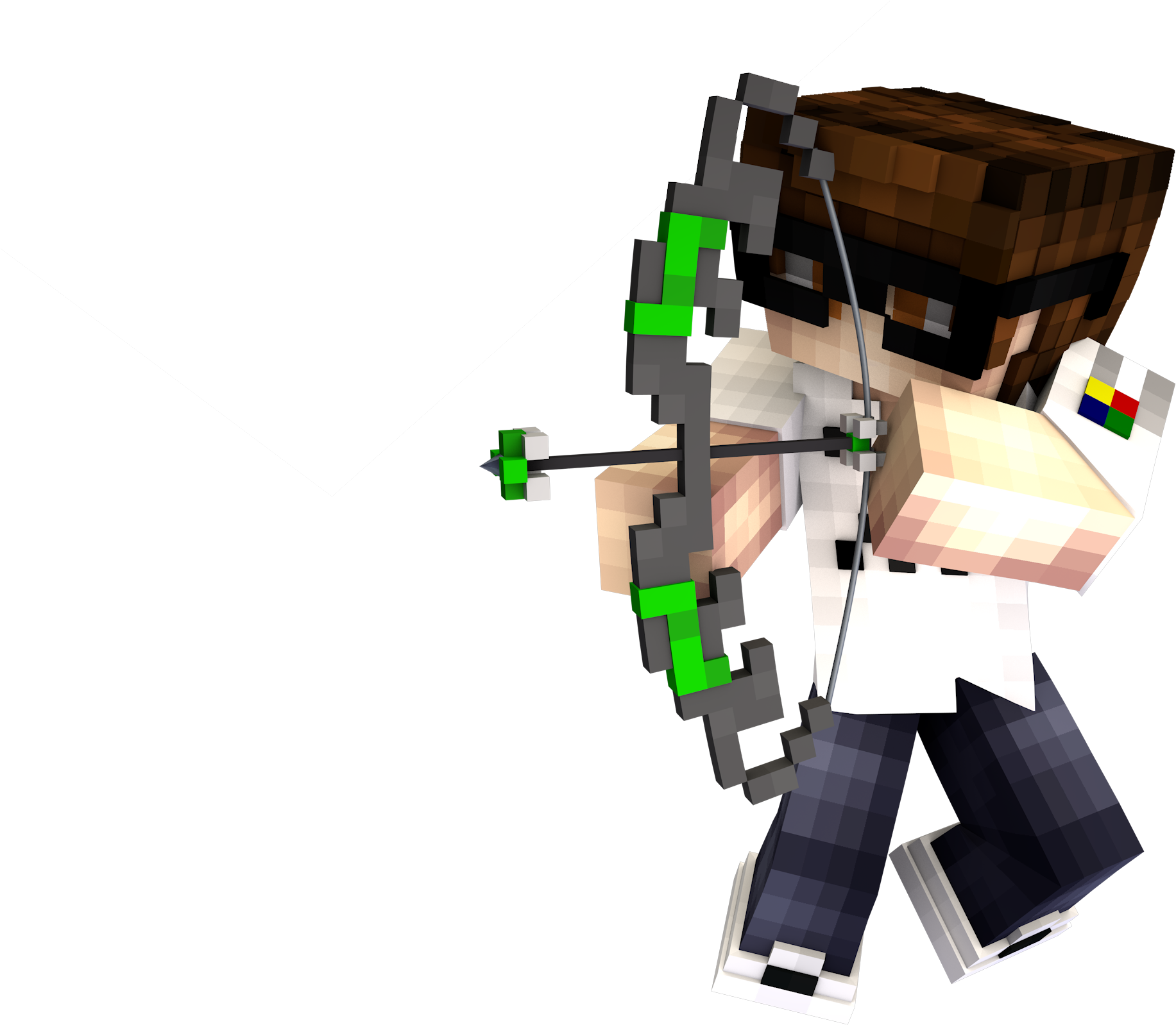 [ Img] - Minecraft Character With Bow - Free Transparent PNG Download ...