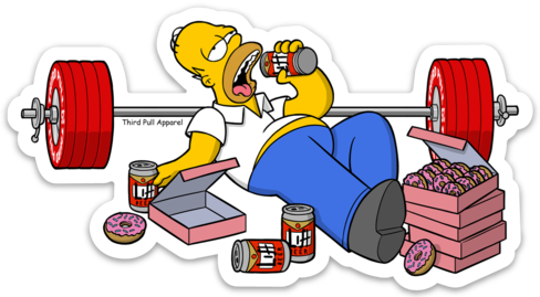 Homer "lift" Sticker - Sticker - Free Transparent PNG Download - PNGkey